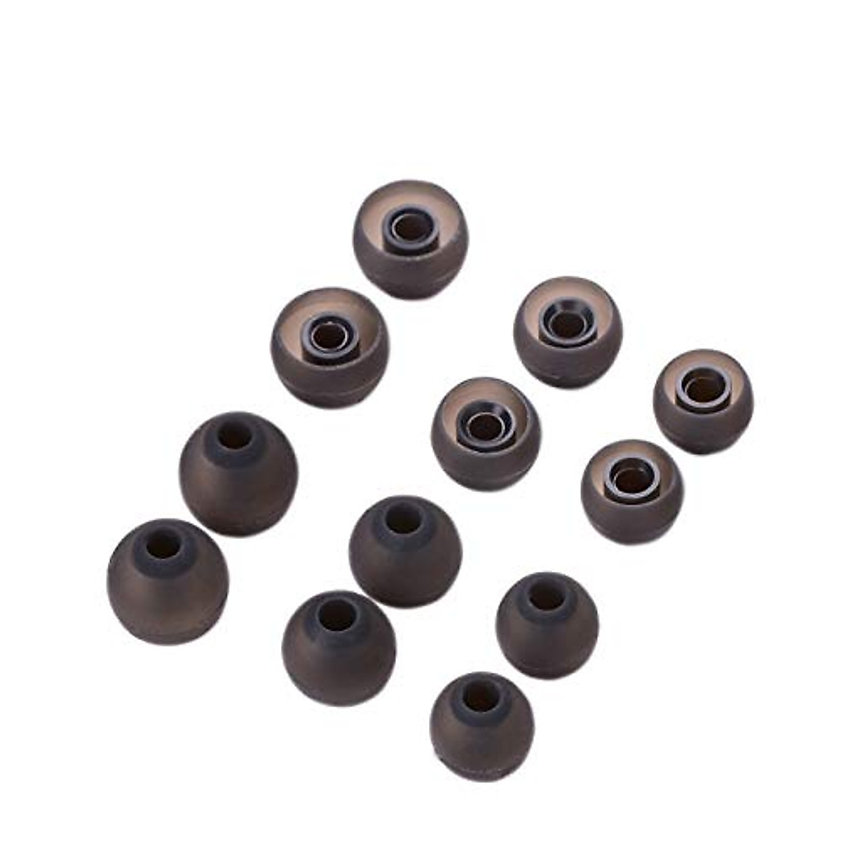 Silicone Replacement Ear Tips Earbuds Eargels for Mpow,Tozo Aukey, Senso,Hussar,Letscom etc Bluetooth Earphones, 6 Paris(Black and Gray)