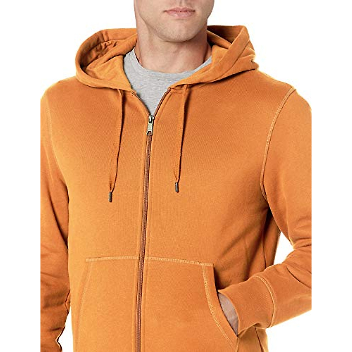 Amazon Essentials Men's Full-Zip Hooded Fleece Sweatshirt (Available in Big & Tall), Nutmeg, Large