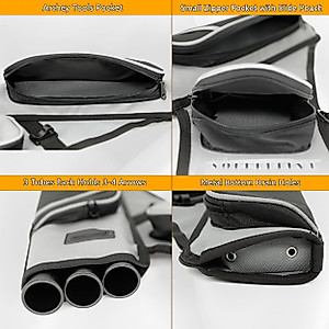 SUNYA Archery Hip Quiver for Arrows. Includes 3 Arrow Tubes, Nylon Belt, Pouch for Finger Tab and Thumb Release. Archery Quiver (Charcoal Grey)