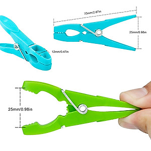 Colorful Plastic Clothespins, Heavy Duty Laundry Clothes Pins Clips with Springs, 4 Colors Clothes Drying Line Pegs for Kitchen Outdoor Trip, Air-Drying Clothing Pin Set(36 Pack)