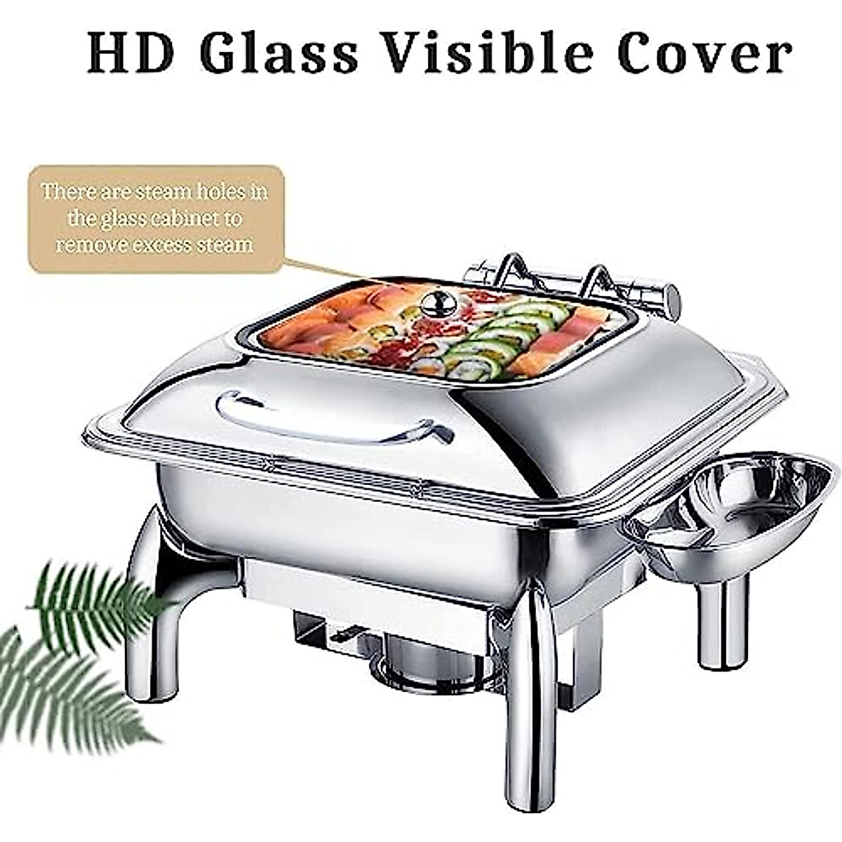 KFJZGZZ 6 L Chafing Dish Set, Stainless Steel Buffet Server Warming Tray with Water Pan amp; Fuel Holders, for Restaurant Catering Parties Weddings Picnics Food Warmer