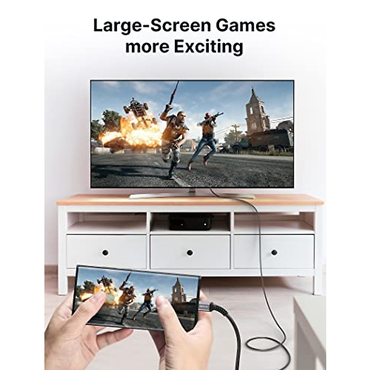 USB C to HDMI Cable 6.6ft/2M, JSAUX 4K UHD USB 3.1 Type-C to HDMI 2.0 Cord for Home Office, [Thunderbolt 3 Compatible] for Samsung Galaxy S22 S21 Ultra Plus MacBook Pro/Air iPad Pro 2021 iMac and More