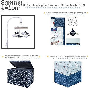 Sammy & Lou Airplane Baby Crib Mobile with Music, Crib Mobile Arm Fits Standard Crib Rail