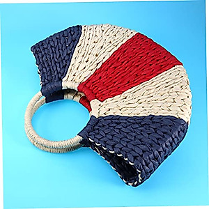 VALICLUD Handmade Travel Women's Tote Moon-shaped Summer Handbag Ladies Fashion Woven Bag Bags Beach Straw Shopping