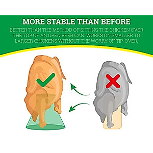 Ceramic Beer Can Chicken Holder for Smokers, Vertical Chicken Cooking Roaster - Infusing the Chicken with the Flavor-infused Steam, Accessories for Green Egg and Classic Joe, Clean-up is A Cinch