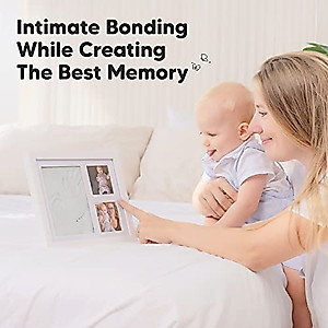 Baby Hand and Footprint Kit - Baby Footprint Kit - Baby Keepsake - Baby Shower Gifts for Mom - Baby Picture Frame for Baby Registry Boys,Girls (Alpine White)