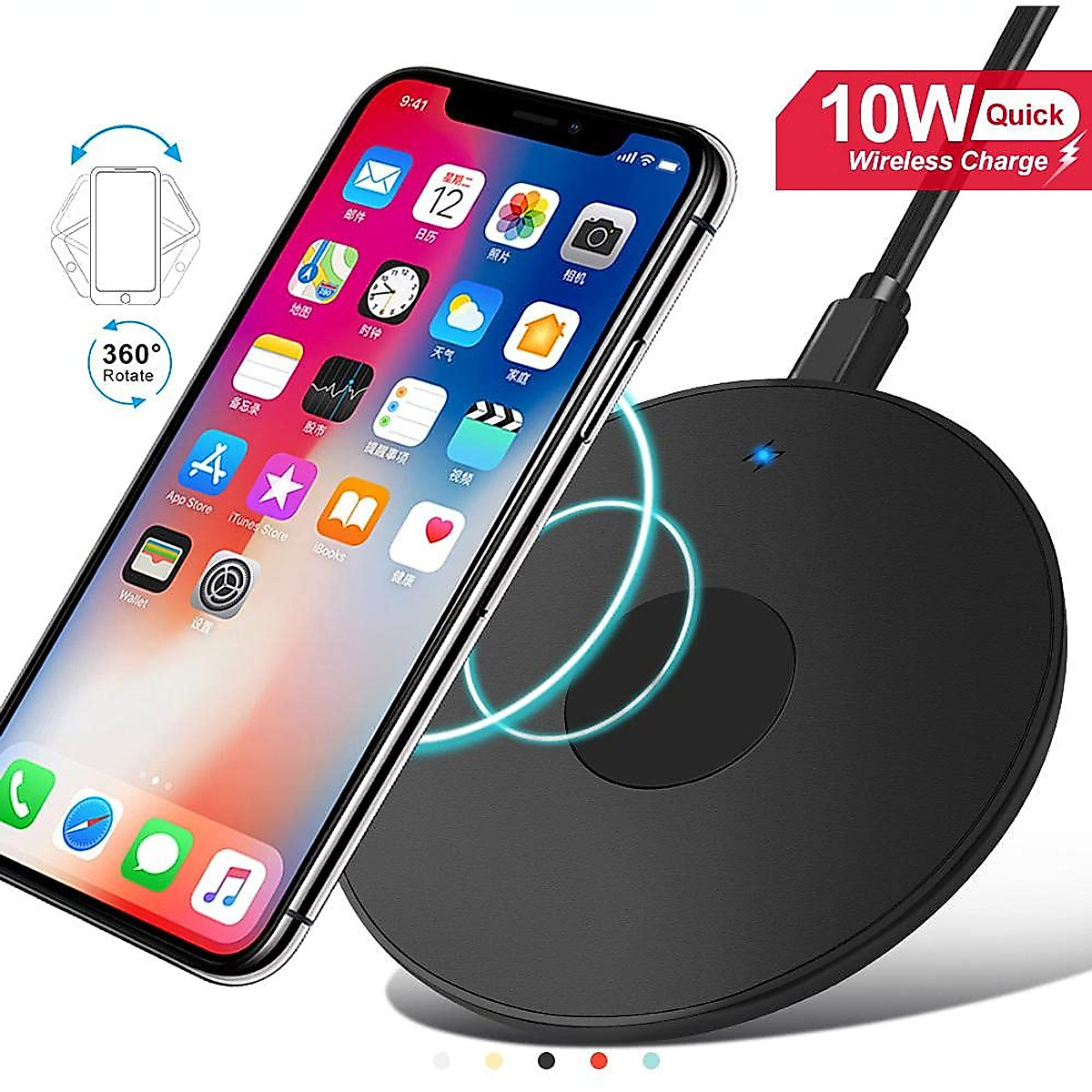 UrbanX OptiPad Fast Wireless Charger Pad for Motorola Droid Turbo 2 / ThinkPhone/Defy 2 / Edge+ 5G UW (2022) / X30 Pro/Edge 30 Pro/Edge (2022) / Edge 30 Ultra / 10W Fast-Charging Soft Touch Top
