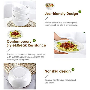 Dinnerware Set 18-piece Opal Dishes Sets Service for 6 Plates Bowls 5.5" Break and Crack Resistant Dish Sets Round