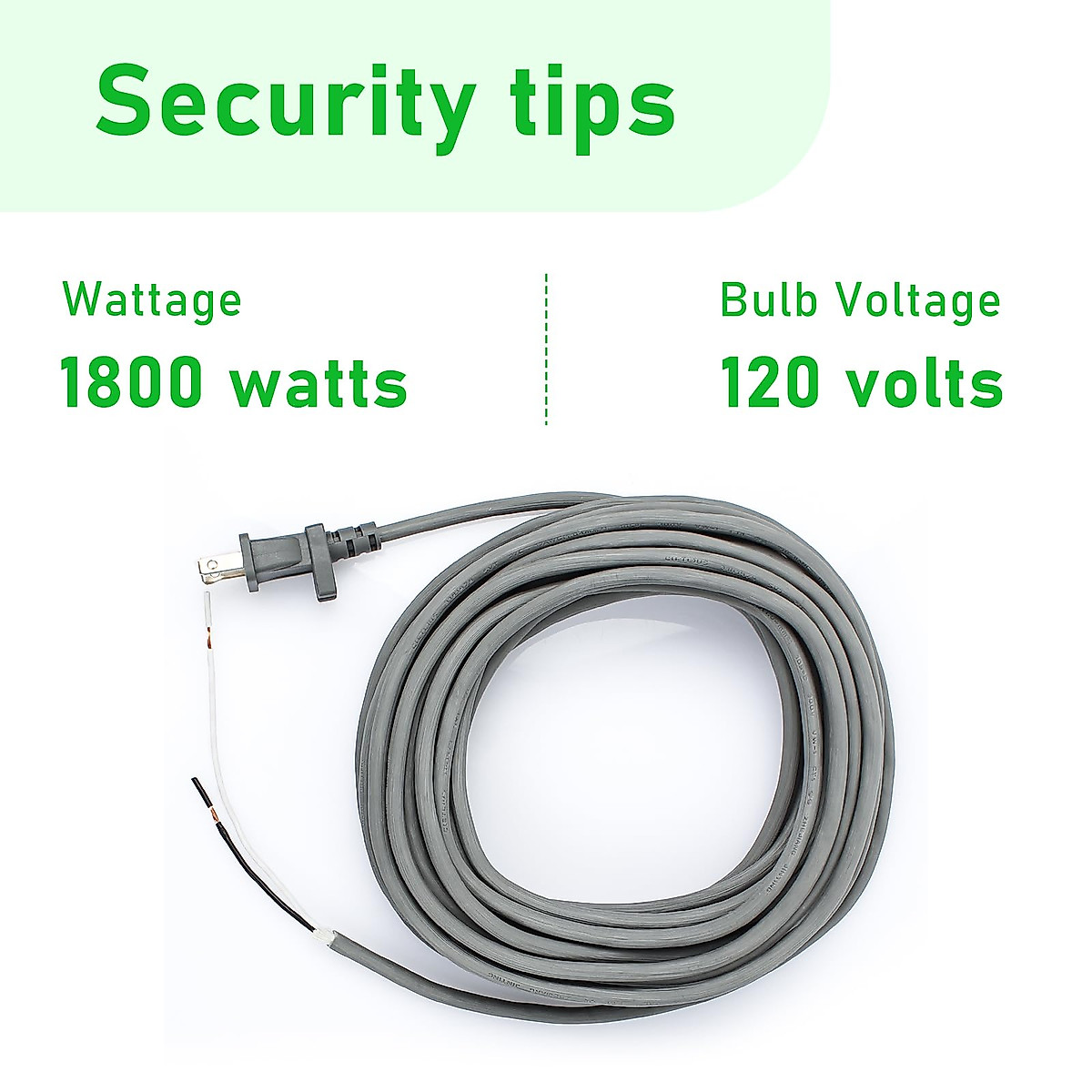 Sxkxm Vacuum Cleaner Power Supply Cord 36ft 17/2 12amp Power Cord Compatible with Biessll Vacuum Cleaner, for All Upright Vacuums Power Cord Replacement