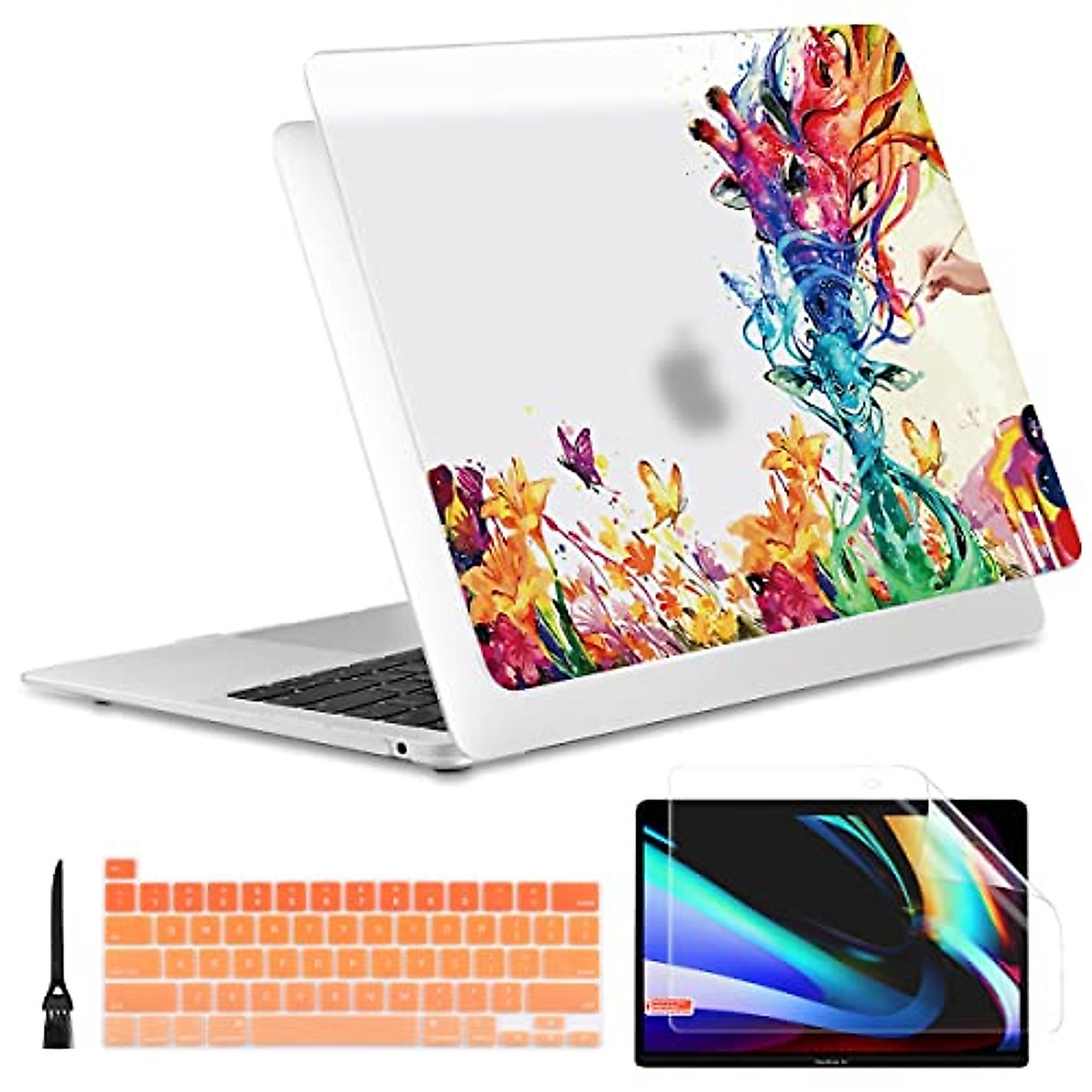 Batianda Designed Case for New M2 MacBook Pro 13 inch 2022 Release Model A2338 Upgrade Hard Ultra Thin Protective Shell Anti-Dirty with Keyboard Cover & Screen Protector, Colorful Deer