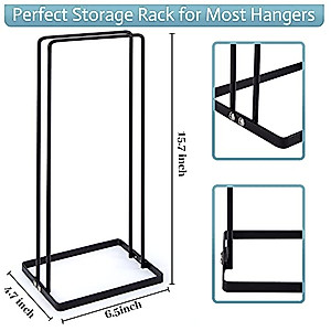 HAKDAY Portable Hanger Organizer Rack, 1PC Metal Hanger Stacker Black Hanger Caddy Hangers Storage for Closet Laundry Dry Cleaning Room