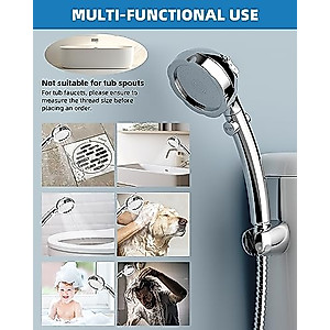 Sink Hose Dog Shower Sprayer Attachment, Female Aerator and Hand Spray Faucet Attachment with 90 Inch Shower Hose, Pet Bath Spray, Dog Shower, Hair Washing for Utility Room, Bathroom, Laundry Tub
