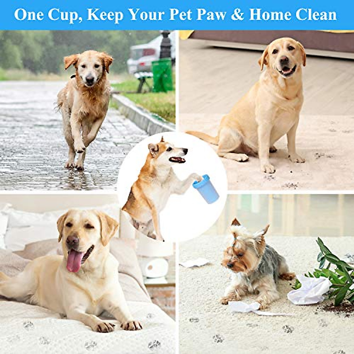 Dog Paw Cleaner, Dog Paw Washer Cup, 2 In 1 Portable Silicone Pet Cleaning Brush Feet Cleaner For Dogs Grooming With Muddy Paw,Dog Foot Cleaner For Large Dog, Dog Owner Gifts, Pet Gifts For Dogs Owners