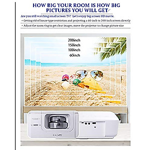 QXue Portable Projector HD Video Projector,with +/- 40°Keystone Correction,3500 Lumens Compatible Smartphone Support HDMI/USB,for Ideal, Home, Teaching, Training