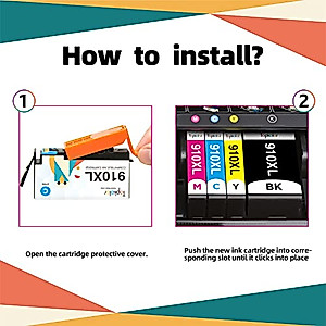 Topkolor 910 XL Compatible HP 910XL Ink Cartridges Combo Pack for HP 8025e 8025 8020 8035e 8035 8022 8028 e Series Printer, 4 Pack