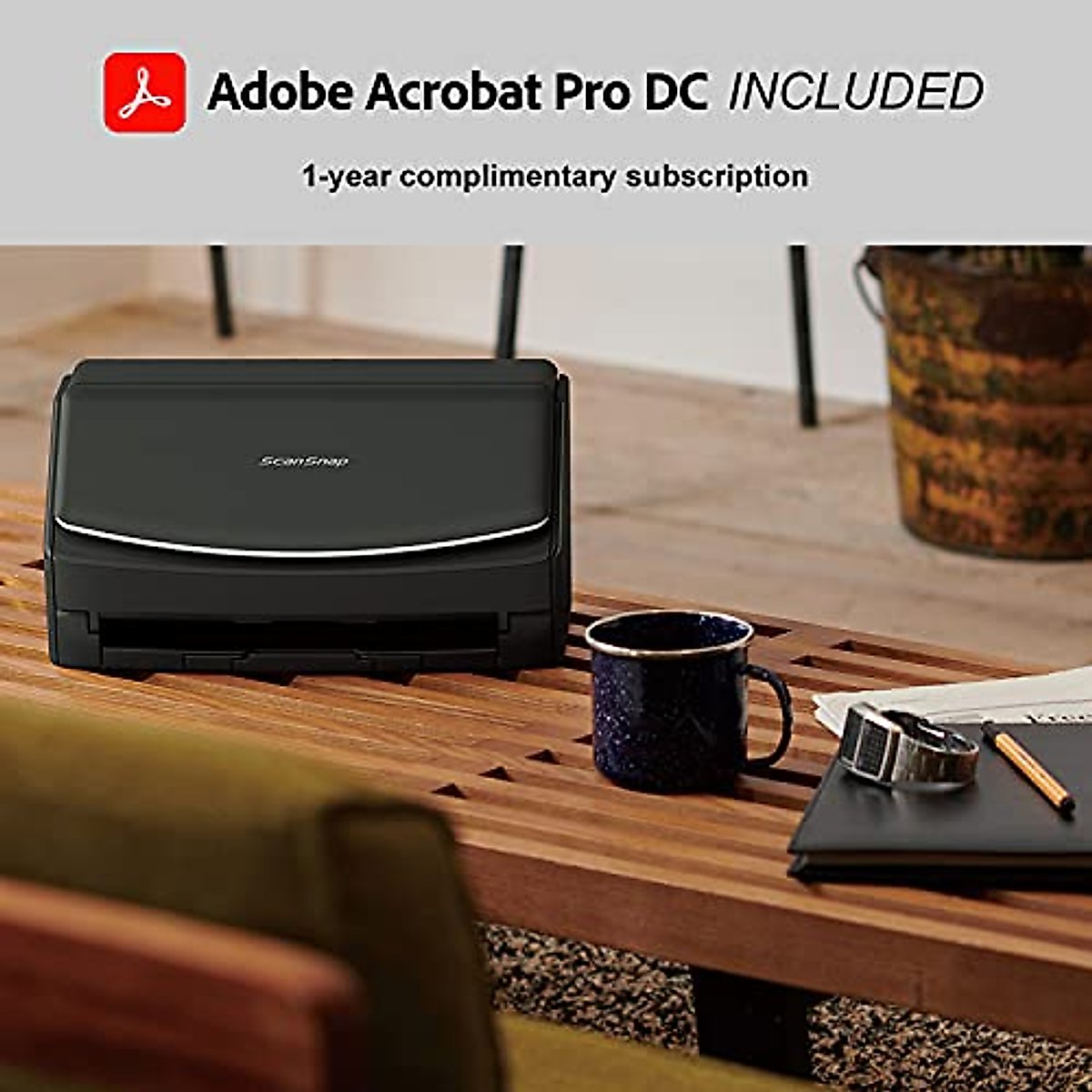 Fujitsu ScanSnap iX1600 Deluxe Versatile Cloud Enabled Document Scanner with Adobe Acrobat Pro DC for Mac or PC, Black