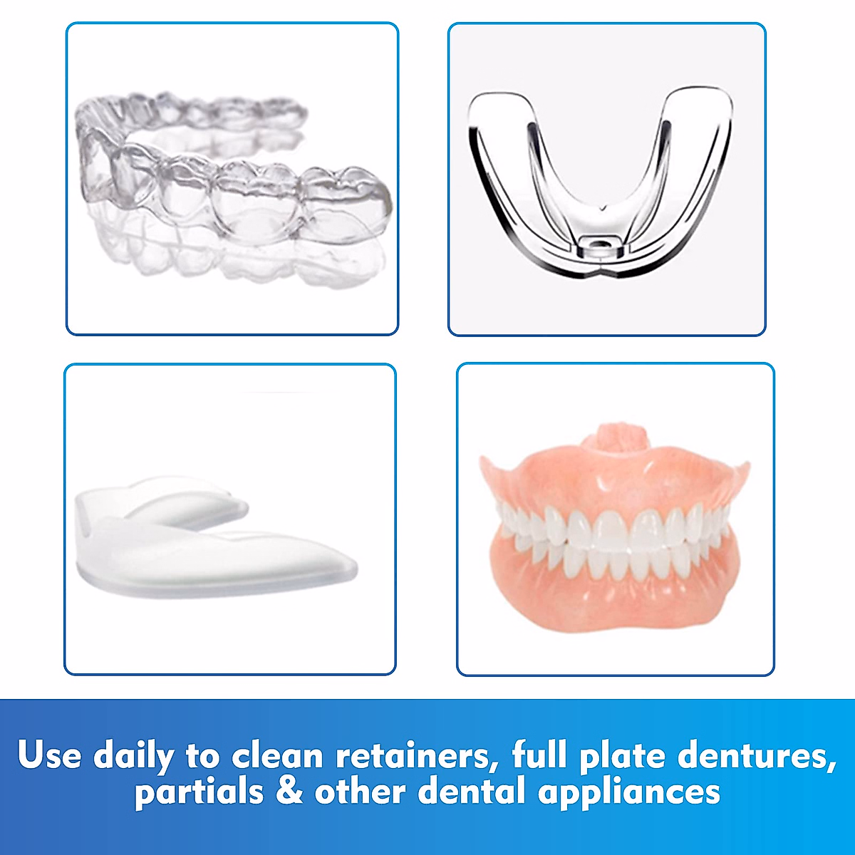 Aligner Cleaner, Denture Cleaner and Whitener Paste Foam Perfect for Sports Mouth Guard and Denture, Fast-Acting Alternative to Retainer Cleaner Tablets, Whitens Teeth and Fights Bad Breath 2 Pack