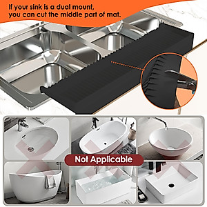 Sink Edge Protectors for Kitchen Sink, Silicone Sink Splash Guard for Kitchen and Bathroom, Protect Countertop from Scratches, Stains, Splashes, Kitchen Sink Protector Stainless Steel Granite Quartz