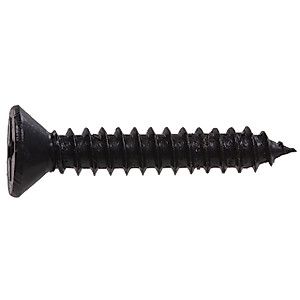 The Hillman Group 851974 12 x 1-1/4-Inch Wood Screw Flat Head Phillips, Black Finish