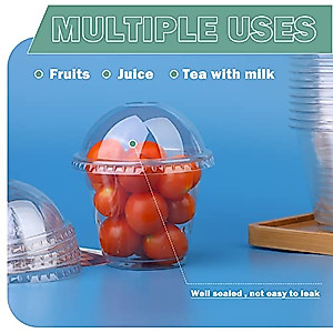 Giwrmu 9 oz Clear Plastic Cups, Ice Cream Cups with Dome Lids,PET Plastic Disposable Drinking Cups, Transparent Party Cups Perfect for Picnic, BBQ,Party, Travel and Events(50 Count)