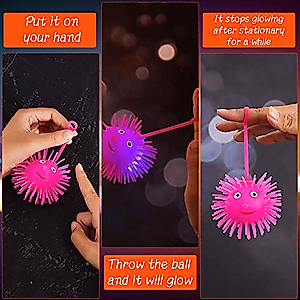 36 Pcs LED Puffer Ball Glowing Puffer Balls, Goodie Bag Stuffers Squishy Ball Light up Toys for Birthday Goodie Bag Filler, Stocking Stuffers Sensory Supplies, Boys and Girls