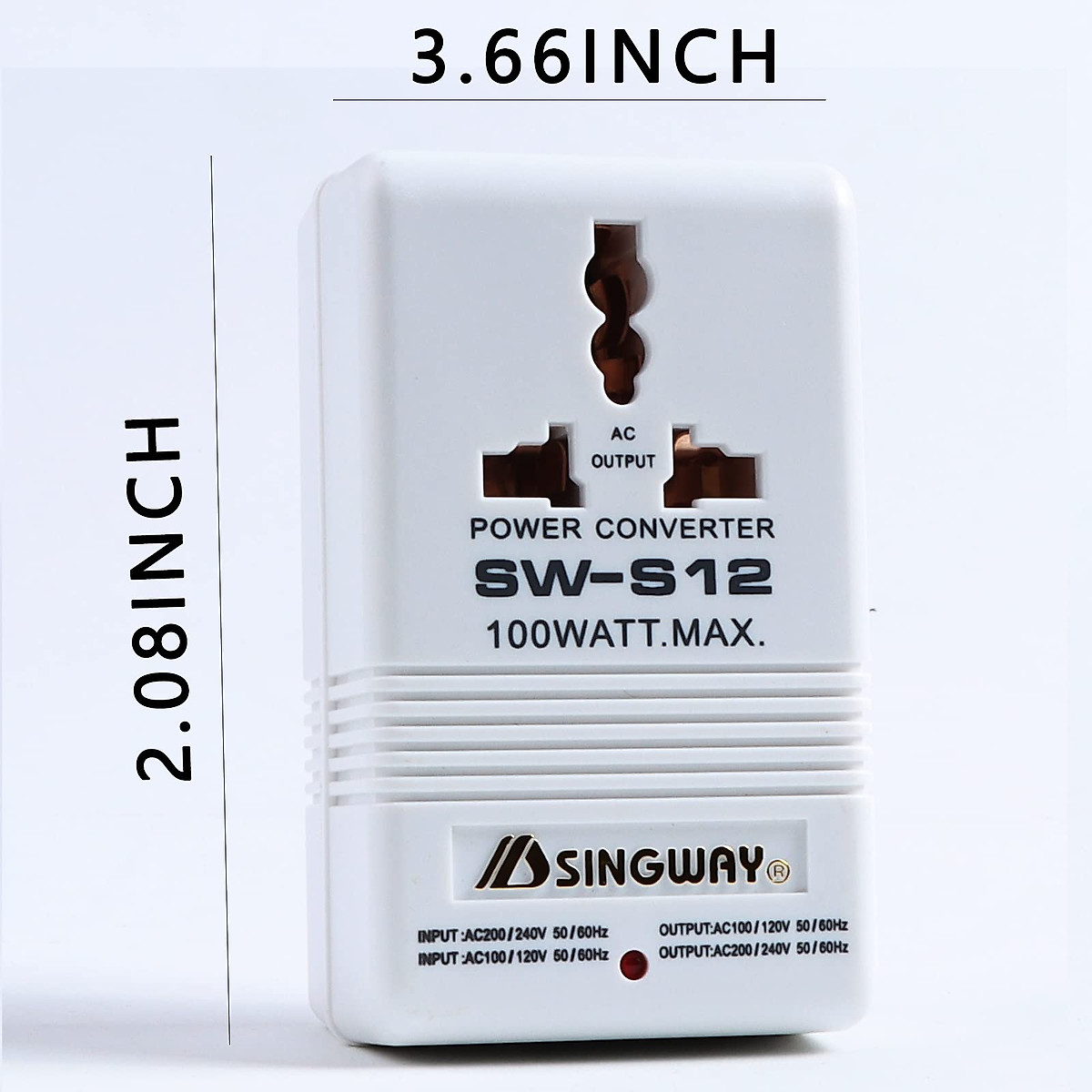 abollunn 100W Voltage Converter, Step Up/Down Convert from 110 Volt to 220 Volt and from 220 Volt to 110 Volt Voltage Converter Transformer for Travel, Camping, RV and Home (White -100W)