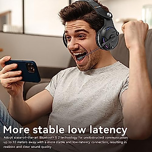 Wireless Headphones Over Ear for Active Noise Cancelling Headphones Bluetooth Headset with Microphone Dance Music DJ Headphones Designed for Game Calls and Music, Foldable to Save Space etc (Black)