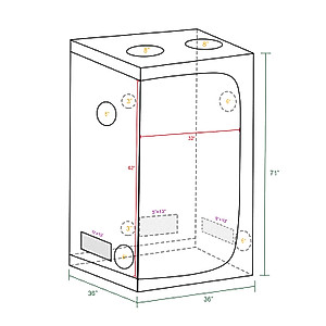 MARS HYDRO TS1000W Led Grow Light with 3x3 Grow Tent, 36"x36"x71" for Indoor Plant Growing