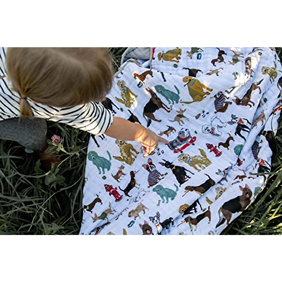 Little Unicorn – Woof Cotton Muslin Quilt Blanket | 100% Cotton | Super Soft | Babies and Toddlers | Large 47” x 47” | Machine Washable…