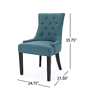 Christopher Knight Home Hayden Fabric Dining Chairs, 2-Pcs Set, Dark Teal