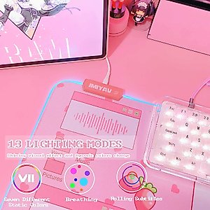 JMIYAV Pink RGB Gaming Mouse Pad 31.5x12 Inch PC XL Large Extended Glowing Led Light Up Desk Pad Non-Slip Rubber Base Computer Mouse Pad Cute Mousepad Mat 31.5x12 Inch