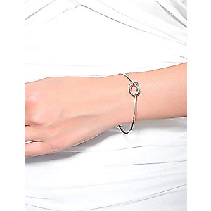 CHICNOW Bridesmaid Gifts Maid of Honor Proposal for Wedding Day Silver Bracelet Bridesmaid Jewelry Set Bridal Shower Bangle Bracelets for Women (Silver Set of 6)