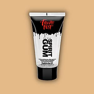 Mastix Spirit Gum Glue Adhesive 50ml Cosmetic Grade by Fright Fest - Fix prosthetic, gems, glitter great glitter tattoo glue, body glue, hair bonding glue, wig glue, make up glue (50ml)