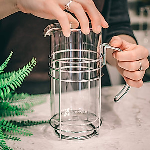 GROSCHE MADRID French Press - Premium Coffee and Tea Maker - 1.0L - 34oz - Borosilicate Glass Beaker - Dual Filter System For Rich Brew - Versatile Brewing | Stainless Steel Filter