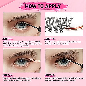 280 PCS Individual Lashes Cluster DIY Lash Clusters 10D 20D D Curl 8-15mm Cluster Lashes DIY Individual Eyelashes Lashes Wisps Reusable Soft Mini Cluster Eyelash Extensions at Home (10D/20D D 8-15mm)
