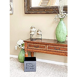 Shoe Cover Box - Welcome Guests to Please Cover Shoes. Indoor Foldable Storage Bin to Fill w/your Favorite Booties. For Homeowner, Real Estate Agent, Realtor Open House Supplies | 1 Grey & Black