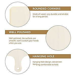 Tofficu 3Pcs Wood Cutting Board with Handle Wooden Chopping Boards Pizza Paddle Multi- function Serving Trays for Meat Cheese Bread Fruit Charcuterie Board Butcher Block Serving Board