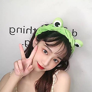 Jowmoy Frog Headband,Green Frog Eye Elastic Headband, for spa headband, skincare headbands, makeup headband, face wash headband, fun gifts for women (1 Pack).
