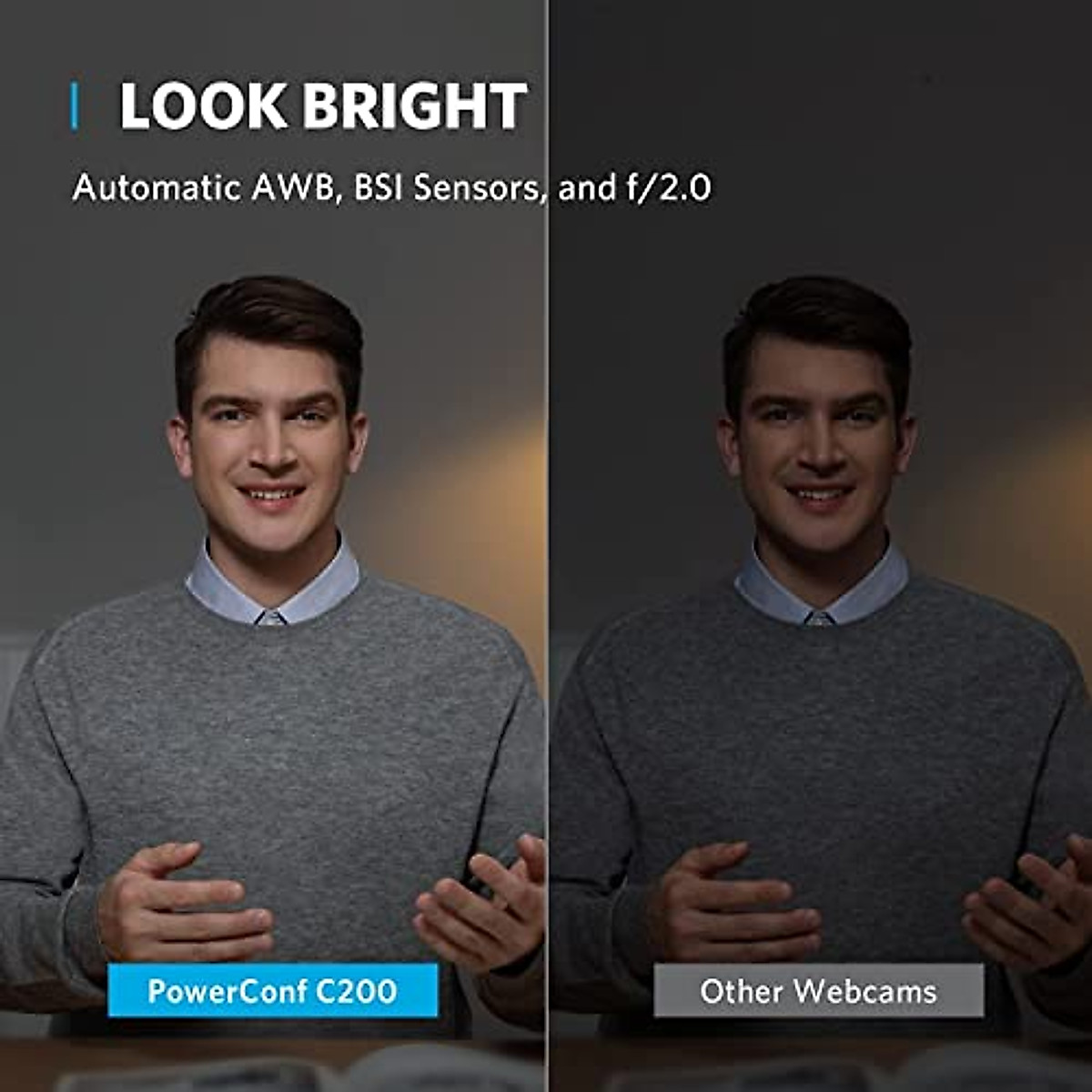 Anker PowerConf C200 2K USB Webcam & Anker PowerConf S3 Bluetooth Speakerphone Home Office Bundle, Look Bright in Low Light, Built-in Privacy Cover, App Control, Bluetooth 5, USB C Conference Speaker