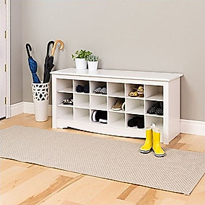 Atlin Designs 18 Cubby Shoe Storage Bench in White