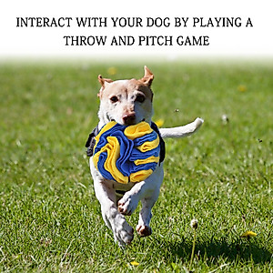 WishLotus Dog Snuffle Ball, Interactive Dog Toys Ball, Dog Brain Stimulating Puzzle Toys for Dogs, Enrichment Game Feeding Mat Slow Feeder Stress Relief Toy (Yellow+Blue)