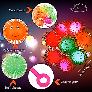 36 Pcs LED Puffer Ball Glowing Puffer Balls, Goodie Bag Stuffers Squishy Ball Light up Toys for Birthday Goodie Bag Filler, Stocking Stuffers Sensory Supplies, Boys and Girls