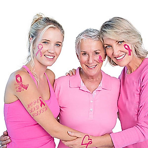 160 PCs Pink Ribbon Tattoos Breast Cancer Awareness Temporary Tattoos