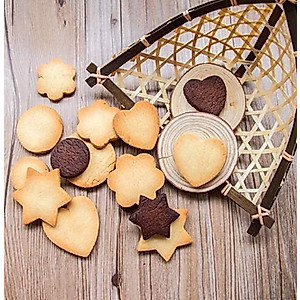 12PCS Cookie Cutters Set, Flower Round Heart Star Shape Biscuit Stainless Steel Metal Baking Molds Cutters for Kitchen