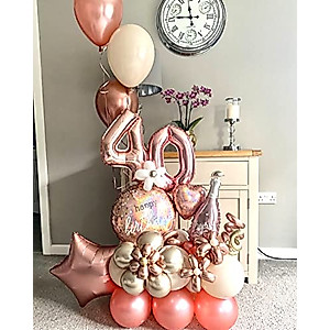 Rose Gold Birthday Party Balloons, 50pcs12 Inch Birthday Balloons Rose Gold White Confetti Balloons For Girls Birthday Party decorations