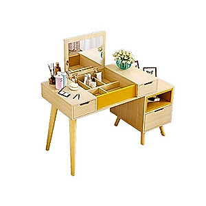 WYKDD Dressers for Bedroom Minimalist Nordic Style Makeup Table with Light Small Apartment Dressing Table Makeup