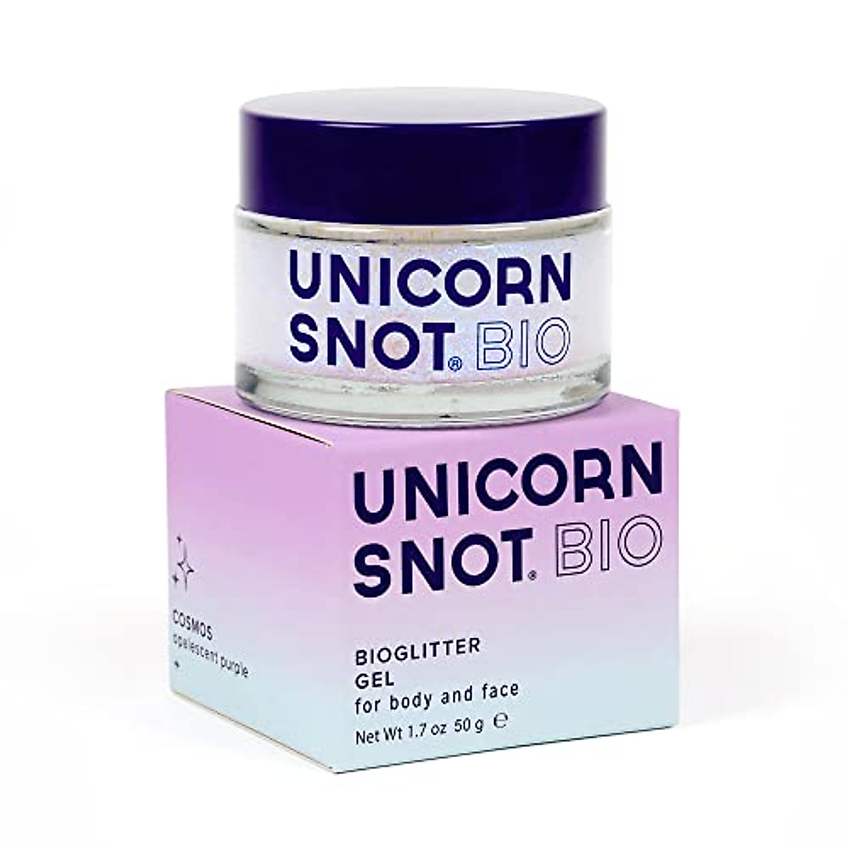 Unicorn Snot BIO Glitter Holographic Body Glitter Gel for Body, Face, Hair - Vegan & Cruelty Free - 1.7 oz (Bio Cosmos)