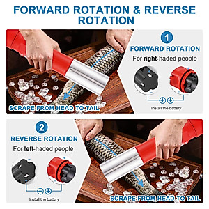 MXBAOHENG Electric Fish Scaler Remover, 2000mAh Cordless Powerful Fish Scale Scraper Cleaner with Rechargeable Battery, Waterproof Portable Fish Scaler Fish Scaling Tool