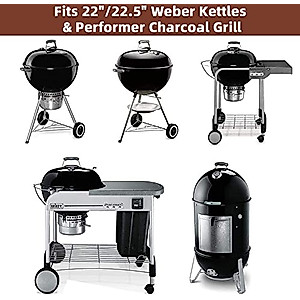 QuliMetal 8835 Cast Iron Gourmet BBQ System Cooking Grate for Weber 22.5 inches One-Touch Silver, Bar-B-Kettle, Master-Touch and One-Touch, 22 1/2 Inch Weber Performer and Premium Charcoal Grill