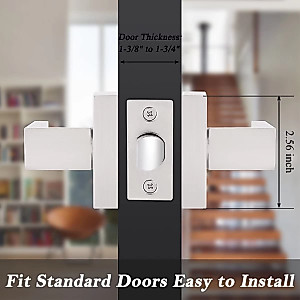 Probrico 10 Pack Square Door Lever Door Lock Handle Lockset Keyless Doorknobs Passage Knobs Lockset Interior Hallway Passage Closet in Satin Nickel